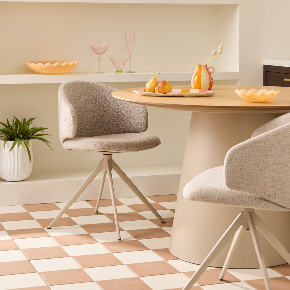 Kiel Beige Boucle Dining Chair | Adairs