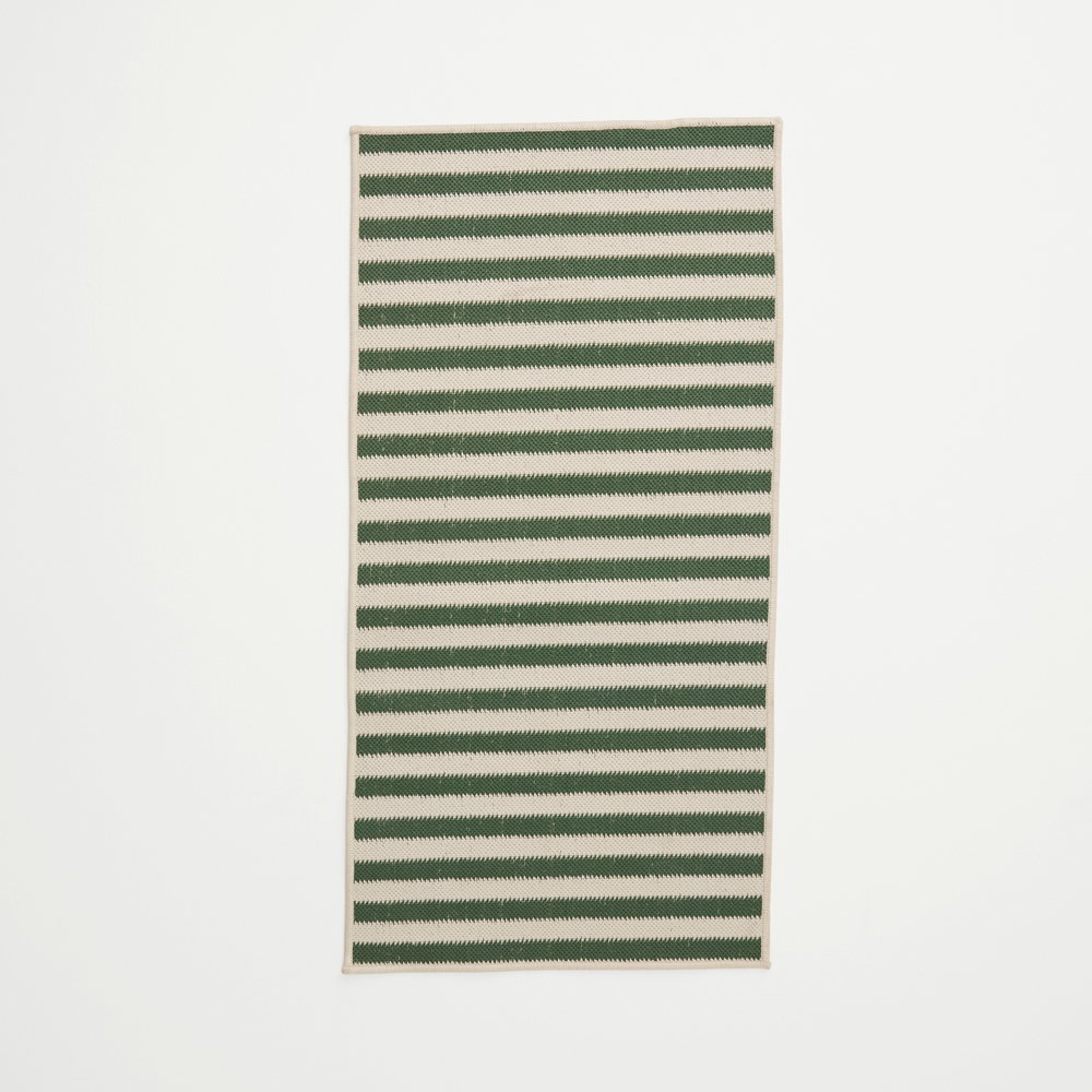 Soho Green & Ivory Stripe Indoor & Outdoor Mat | Adairs