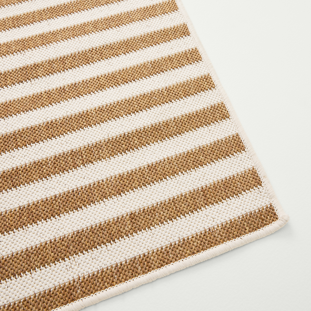 Soho Sand & Ivory Stripe Indoor & Outdoor Mat | Adairs