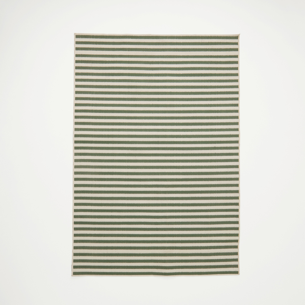 Soho Green & Ivory Stripe Indoor & Outdoor Rug | Adairs