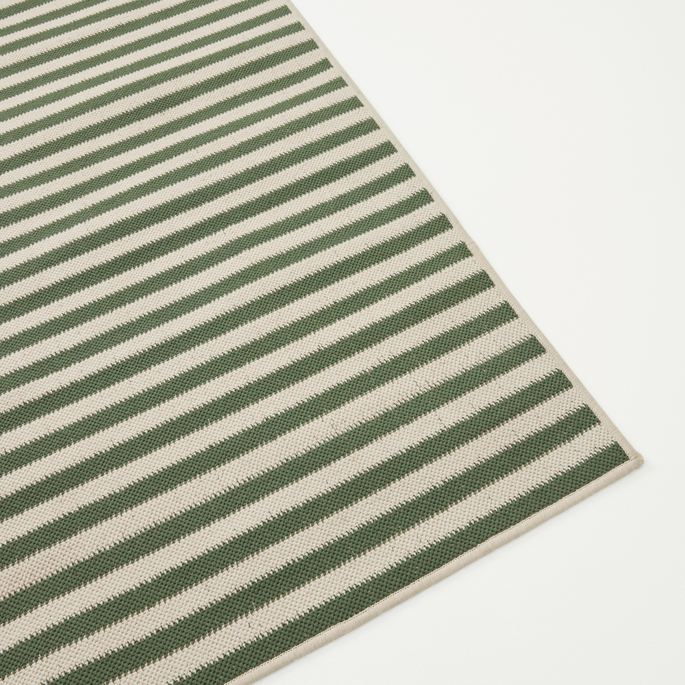 Soho Green & Ivory Stripe Indoor & Outdoor Rug | Adairs