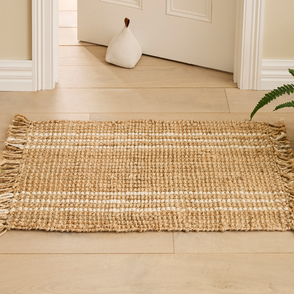 Natural Chunky Jute Stripe Indoor Mat | Adairs
