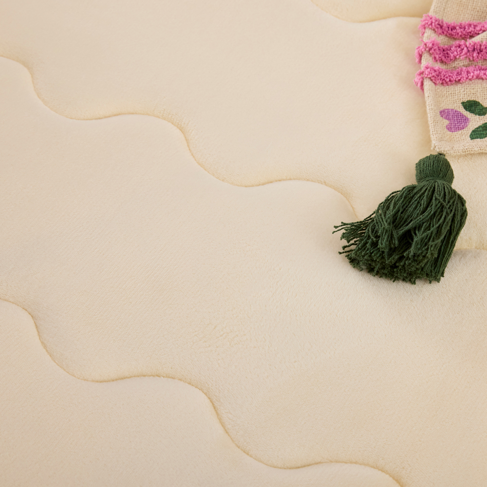 Ultrasoft Cream Wave Quilting Memory Foam Rug | Adairs