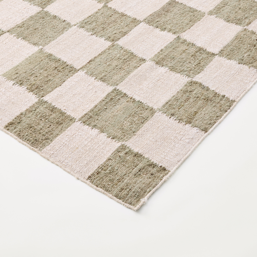 Perry Sage Check Rug | Adairs