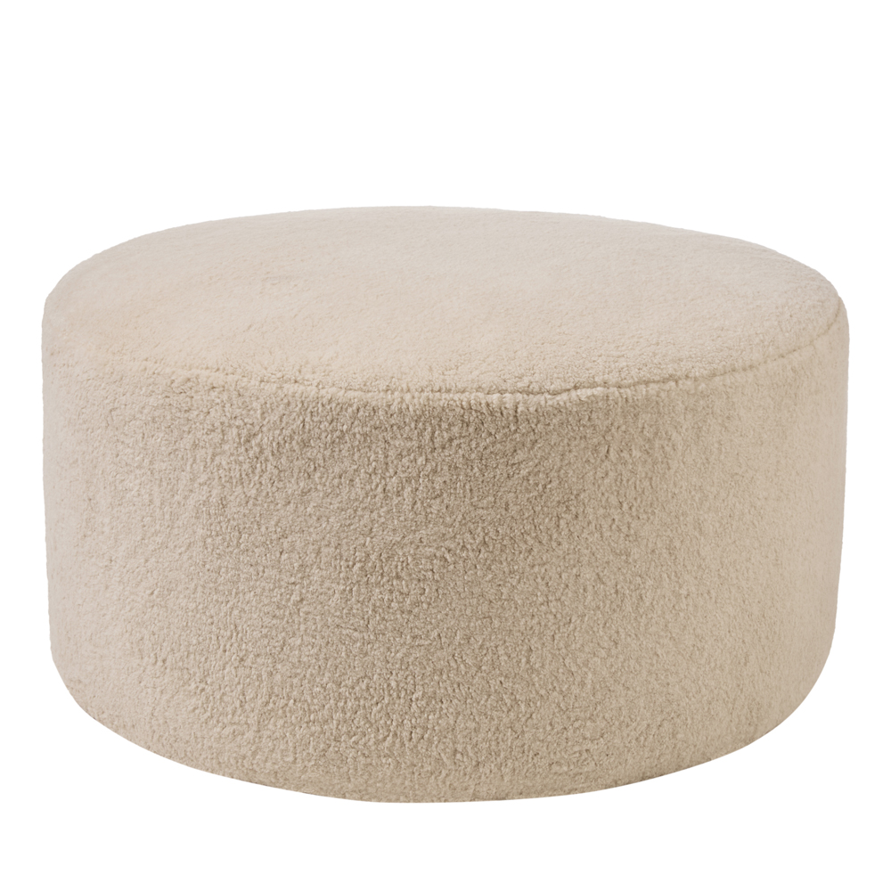Owen Beige Shearling Large Ottoman | Adairs