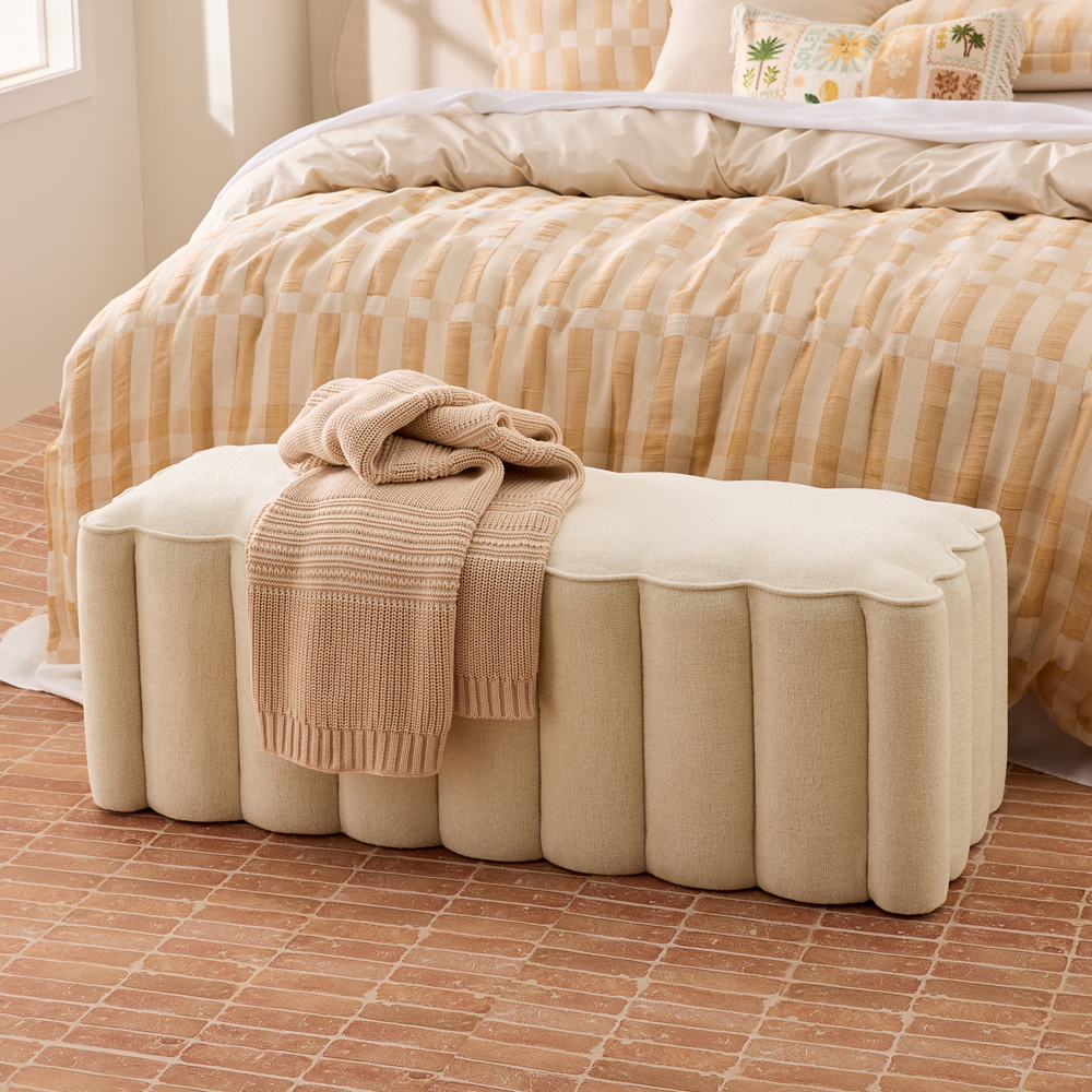 Della Vanilla Bench Seat | Adairs