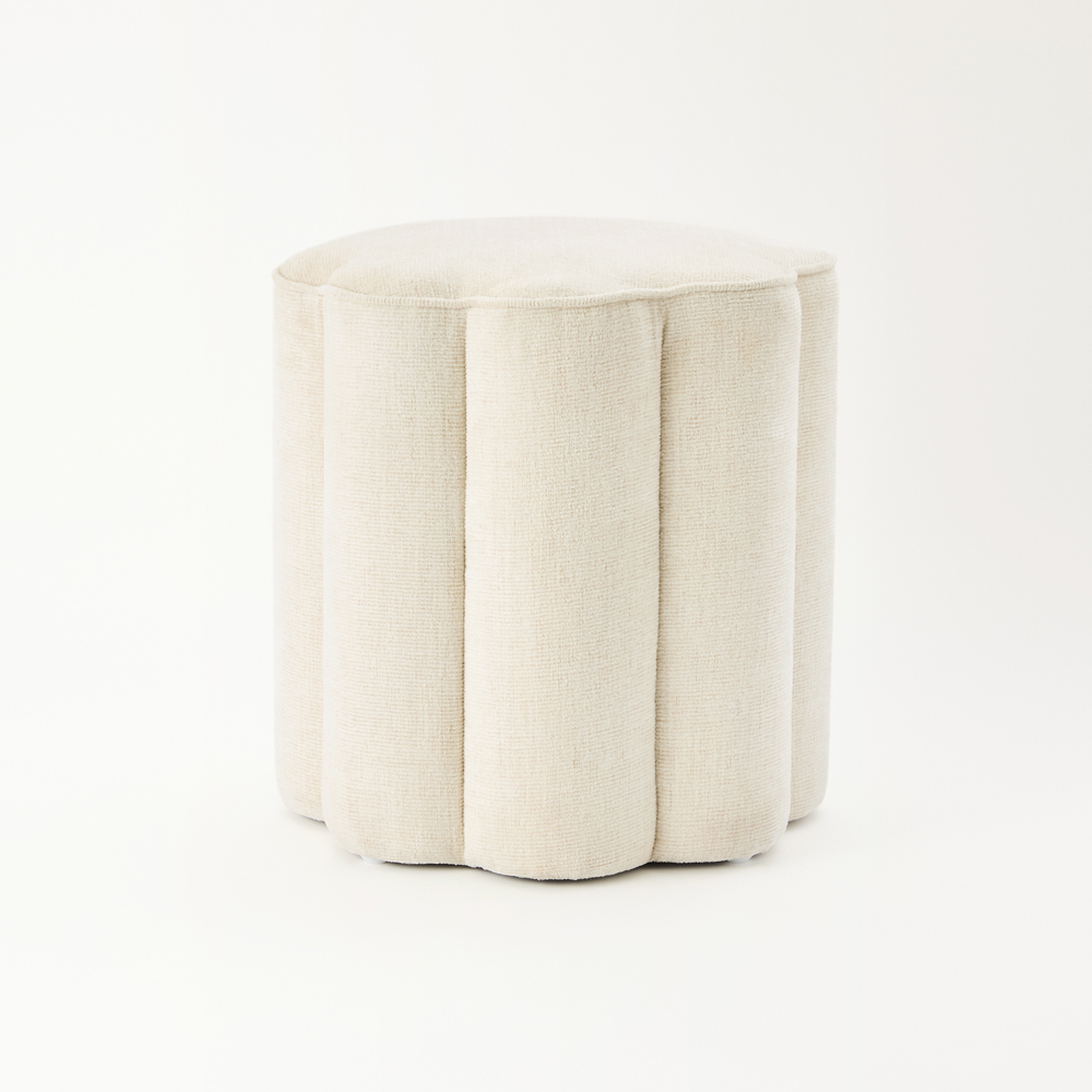 Della Vanilla Ottoman | Adairs