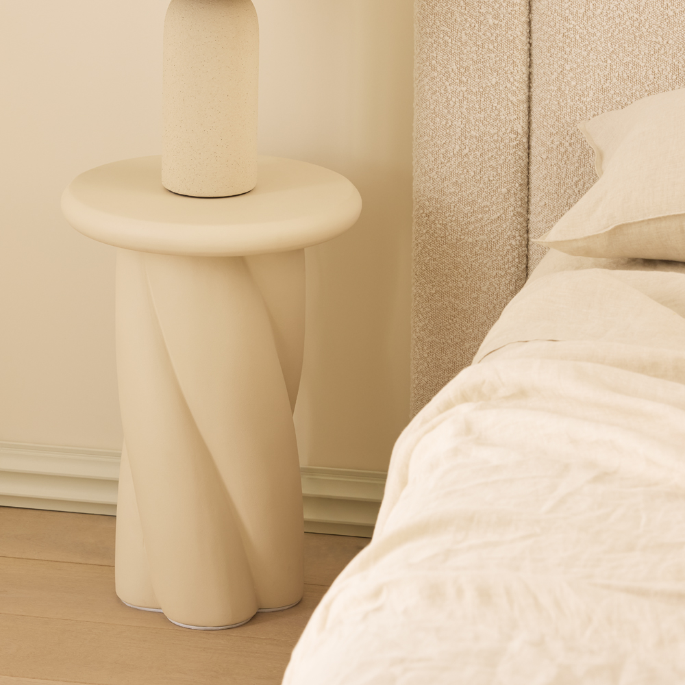 Twist Cream Side Table | Adairs