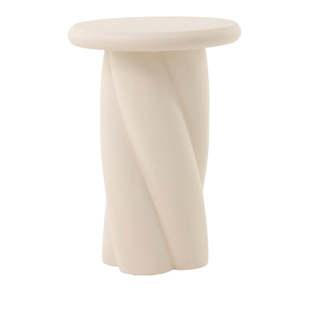 Twist Cream Side Table | Adairs