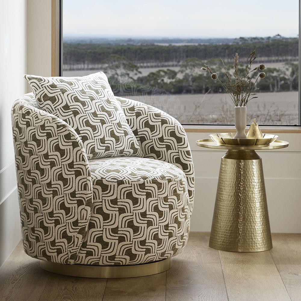 Marilyn Gold Beaten Metal Side Table | Adairs