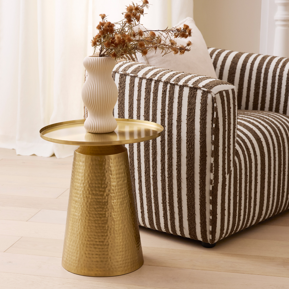 Marilyn Gold Beaten Metal Side Table | Adairs
