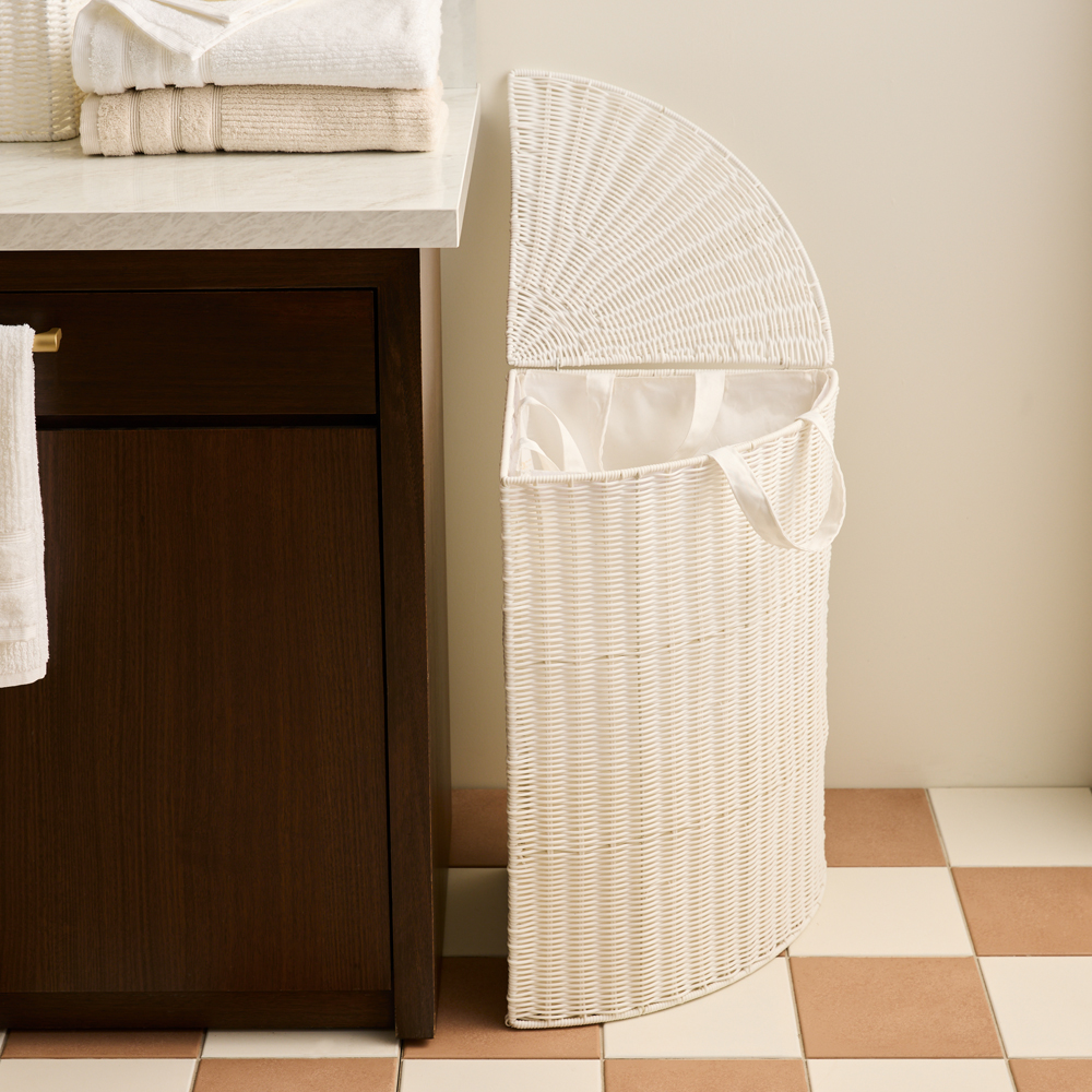 Lydia White Corner Laundry Storage | Adairs