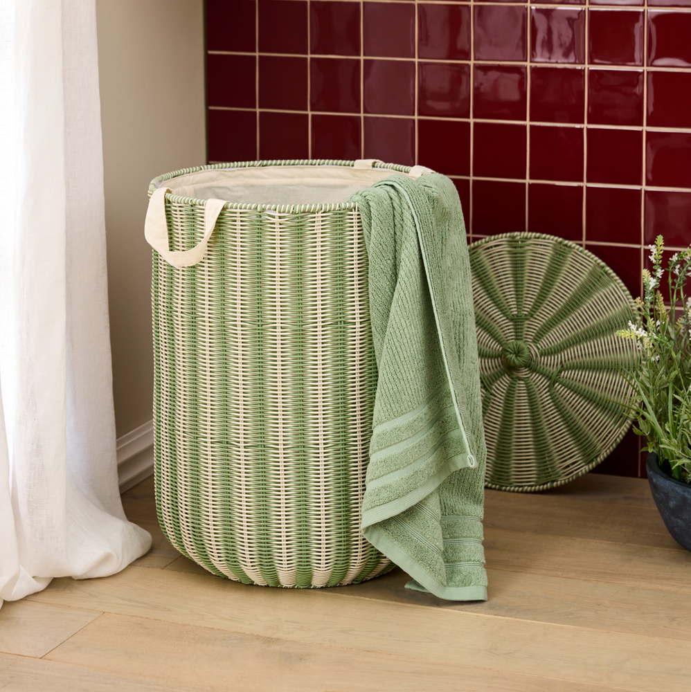 Rye Green Laundry Basket | Adairs