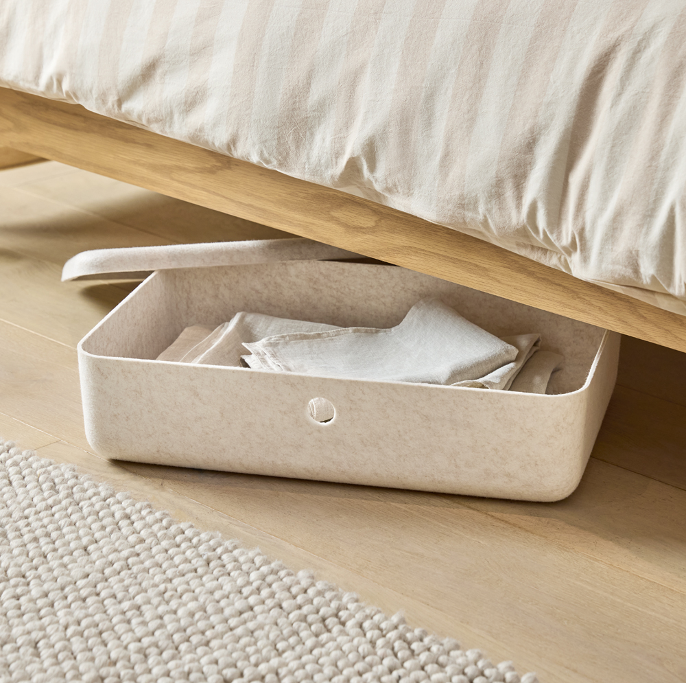 Osaka Natural Felt Underbed Storage Basket | Adairs