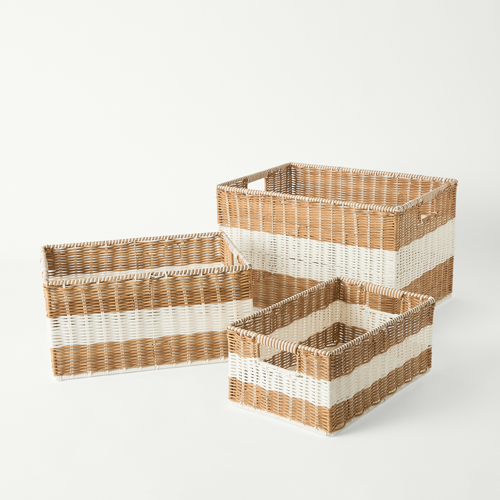 Eden Natural & White Storage Baskets | Adairs