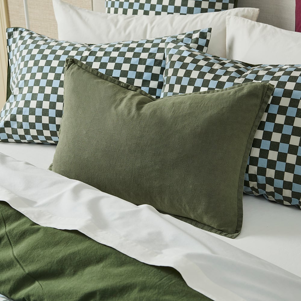 Belgian Pine Vintage Washed Linen Long Cushion | Adairs