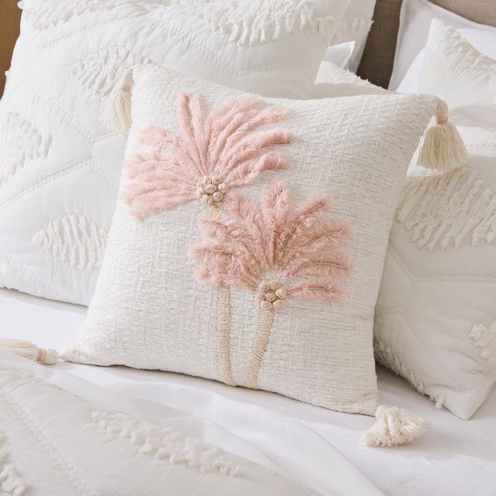 Falls Palm Pink Cushion | Adairs