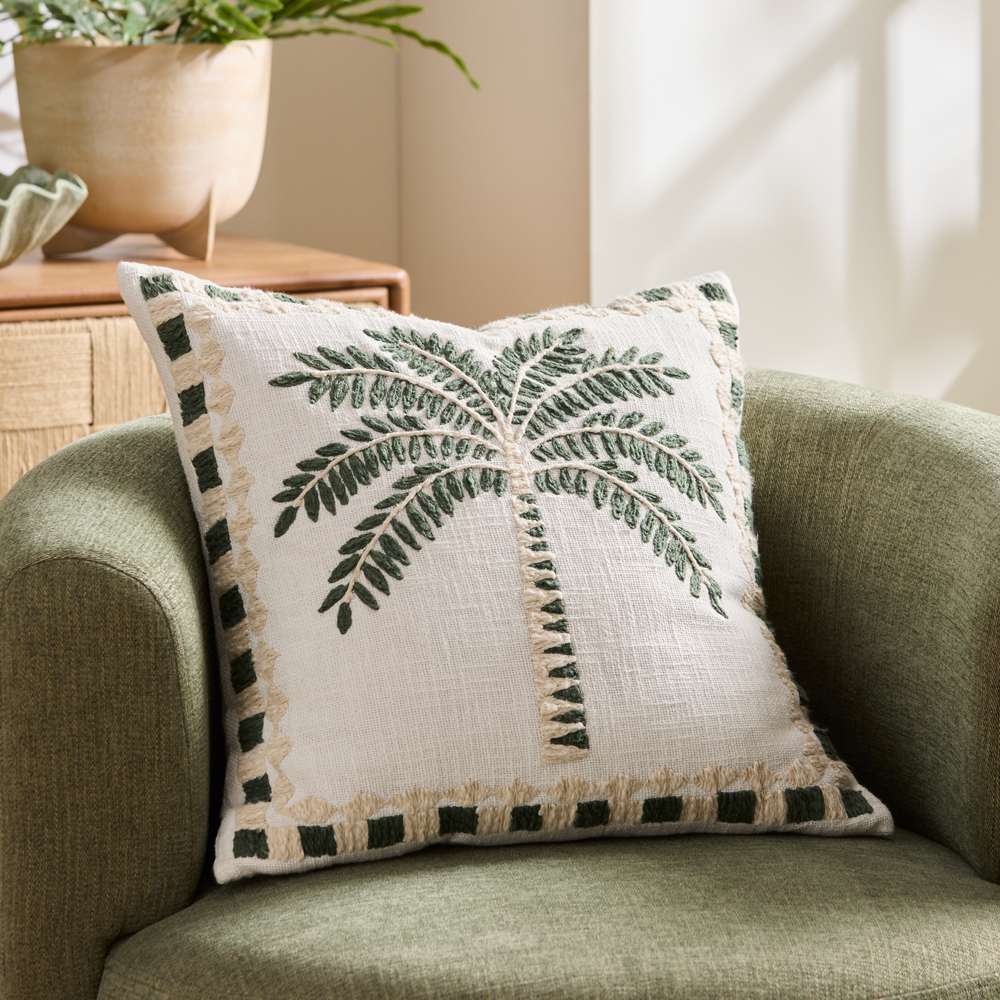 Kiki Palm Cilantro Cushion | Adairs