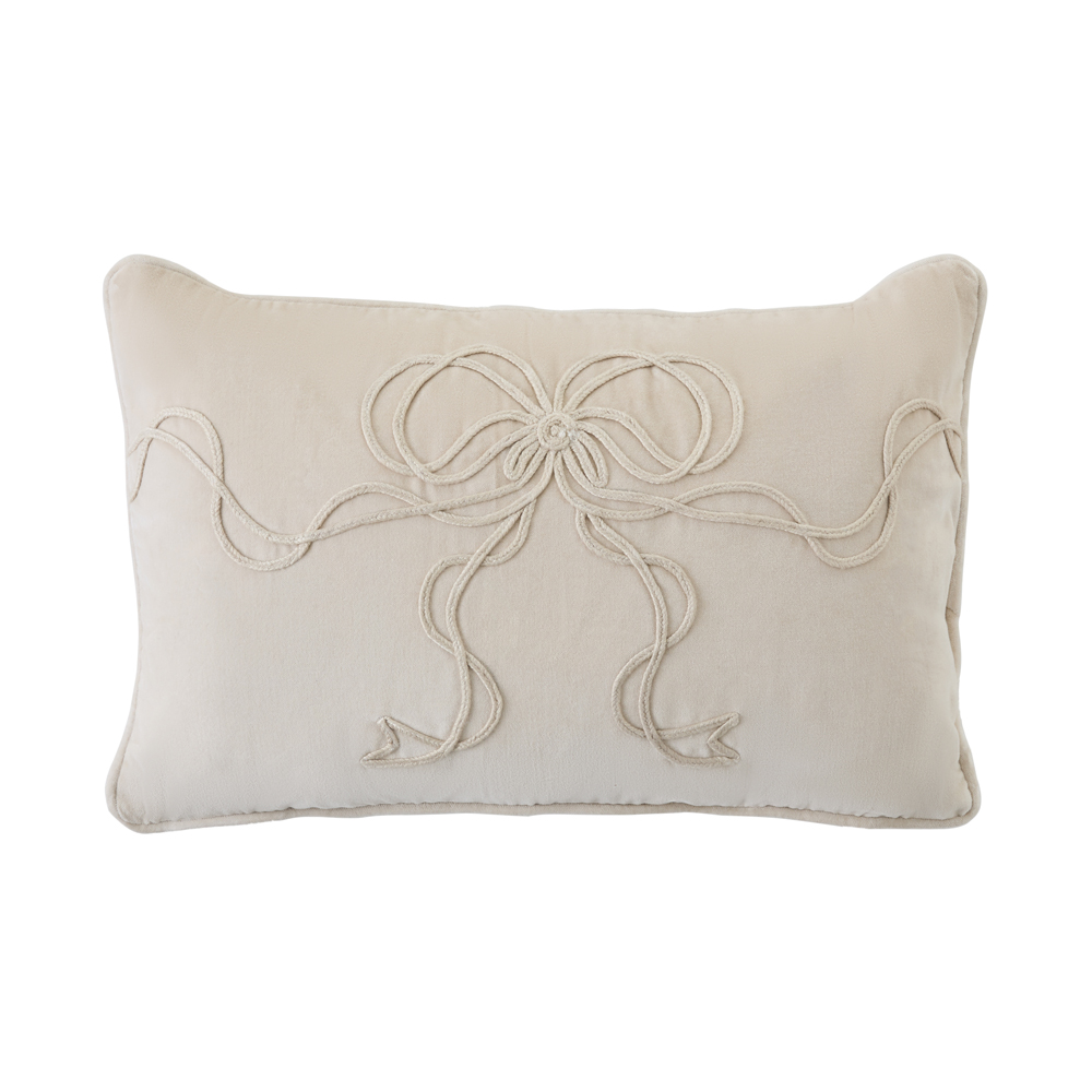 Bow Ivory Cushion | Adairs