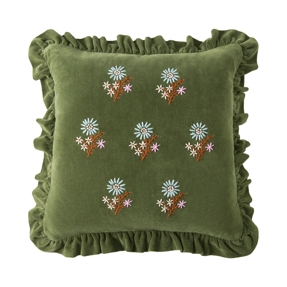 Alaina Green Floral Cushion | Adairs