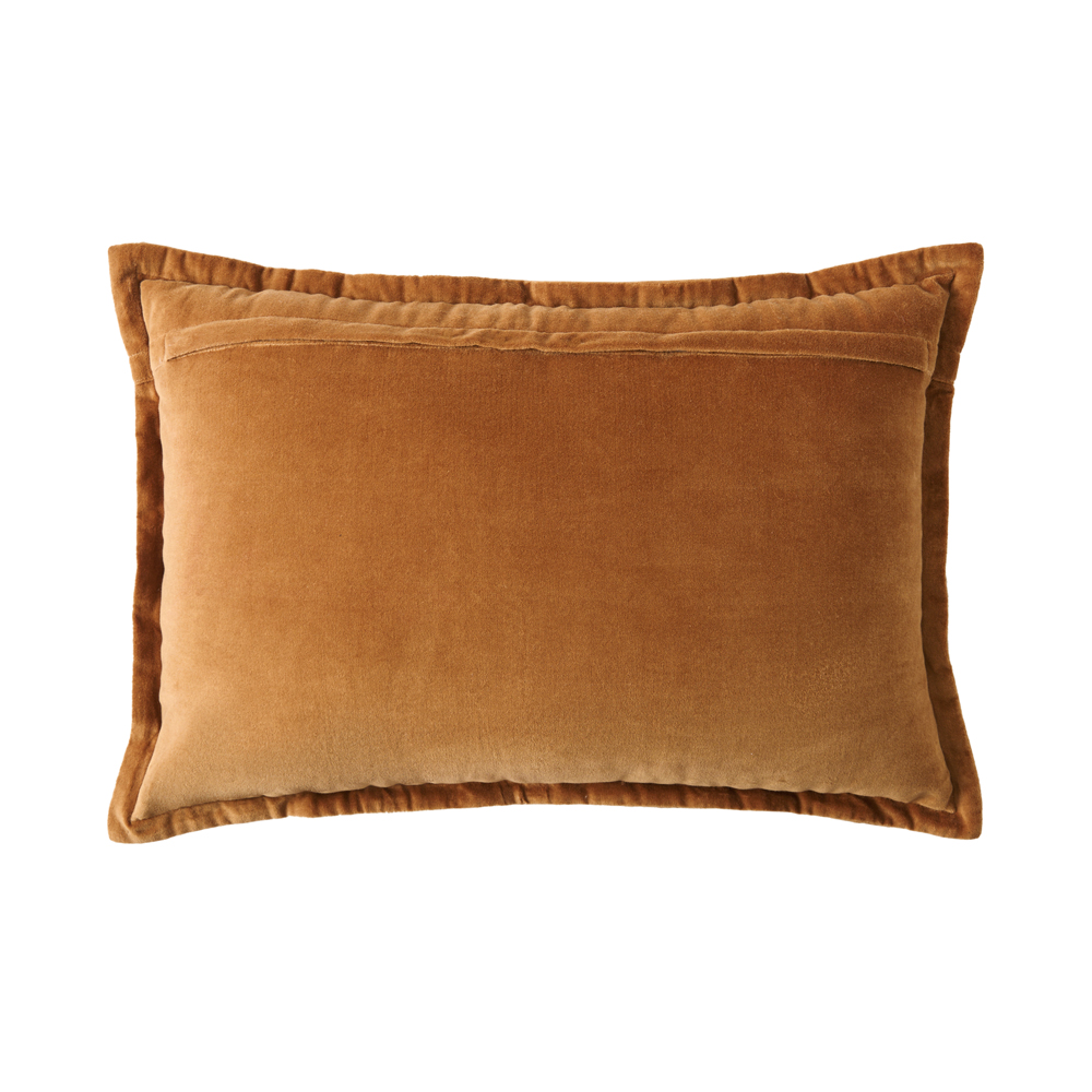 Bombay Deep Tobacco Stripe Velvet Cushion | Adairs
