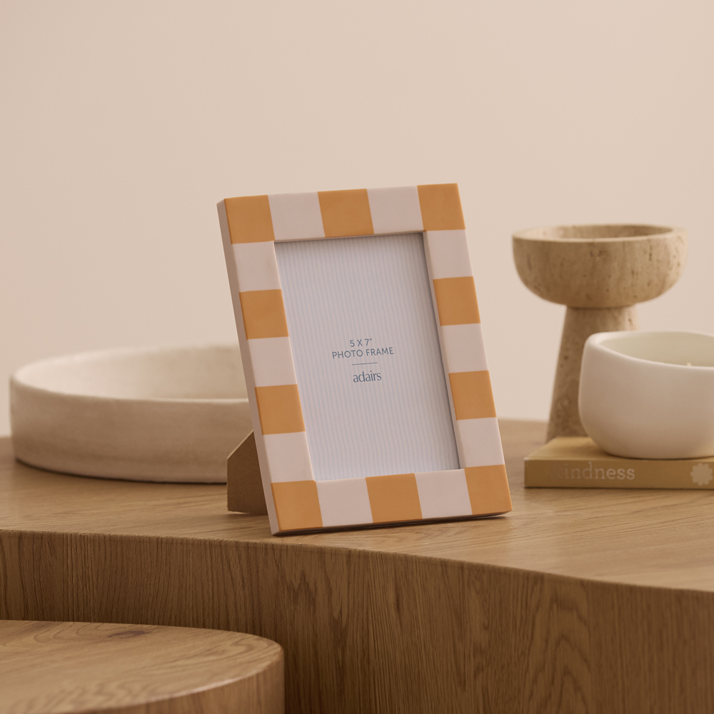 Palermo Peach Checkerboard Resin Frame | Adairs