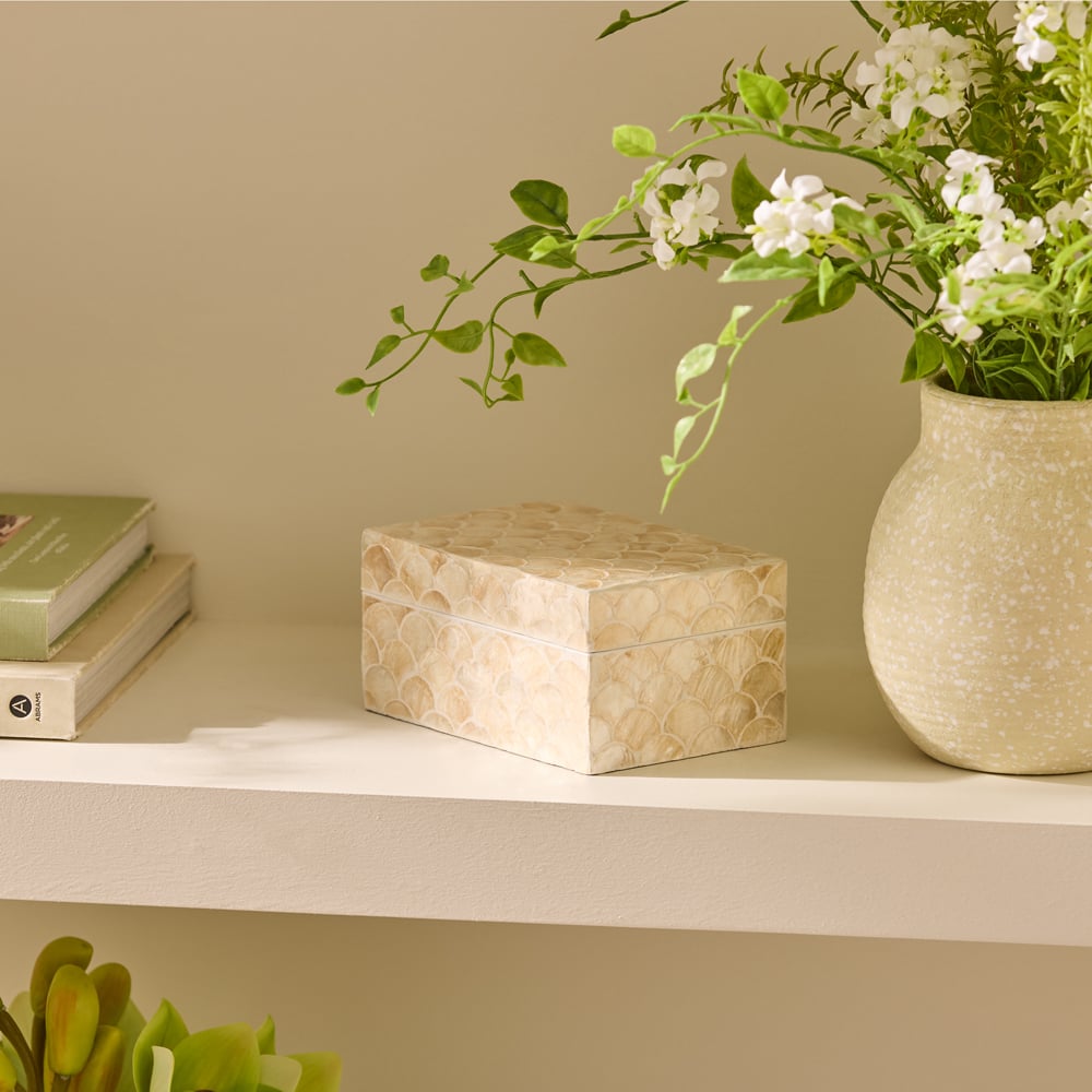 Sicily Capiz Ivory Tile Trinket Box | Adairs