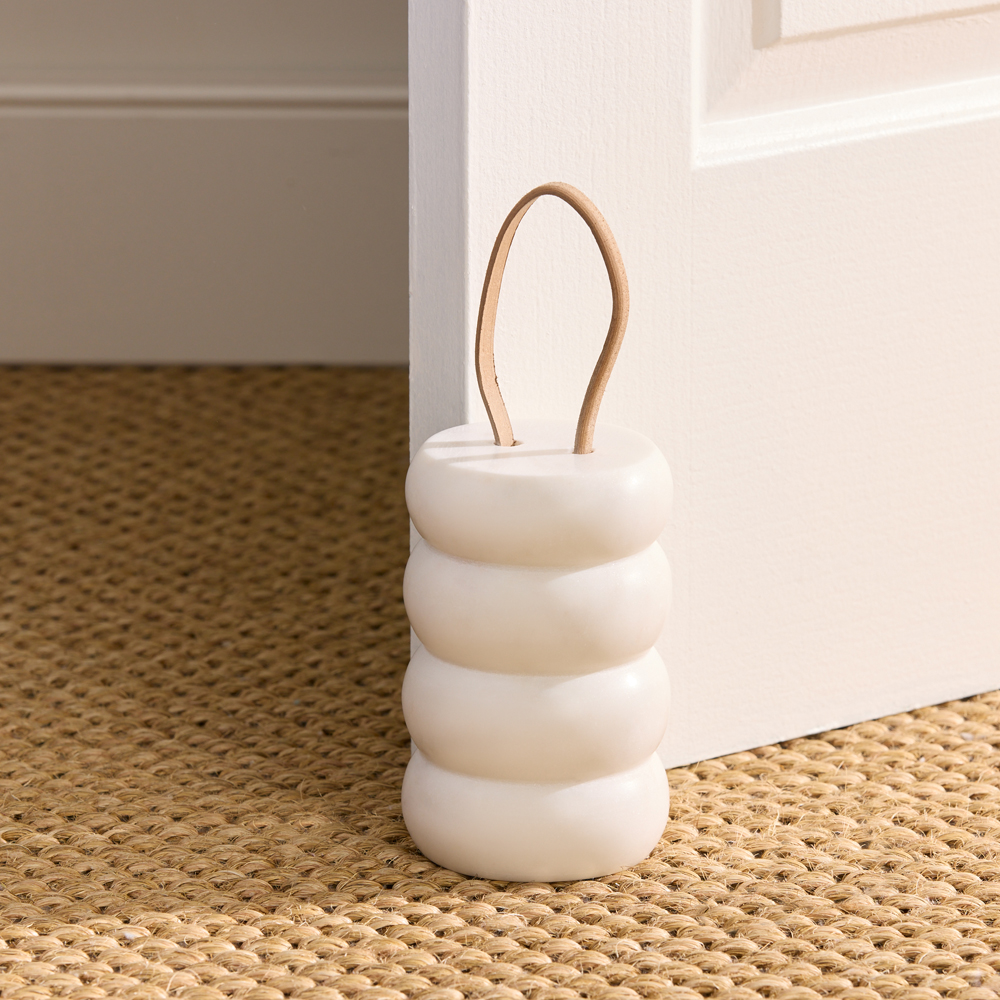 Broadway White Marble Door Stopper | Adairs