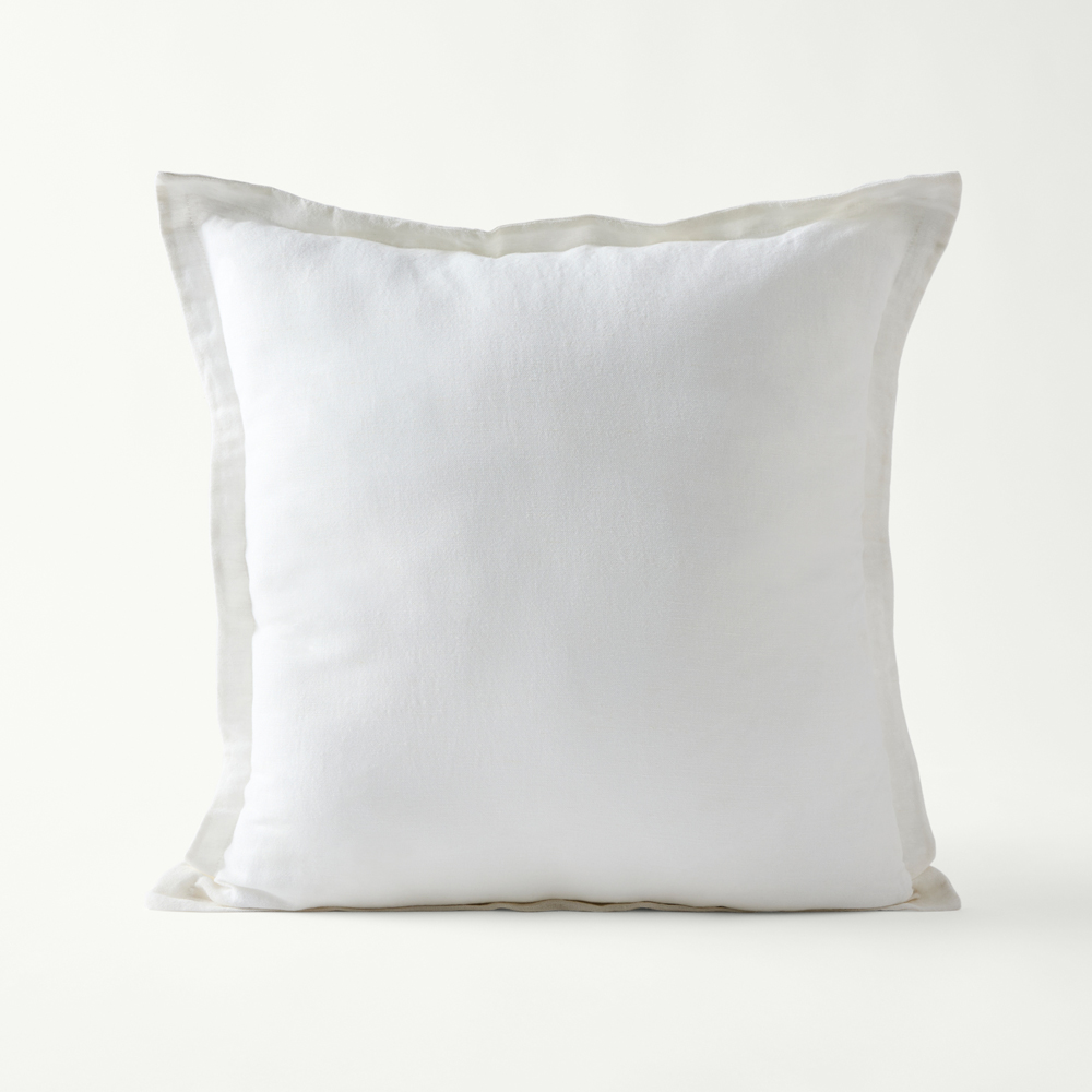 Jamie Linen White Cotton Cushion | Adairs