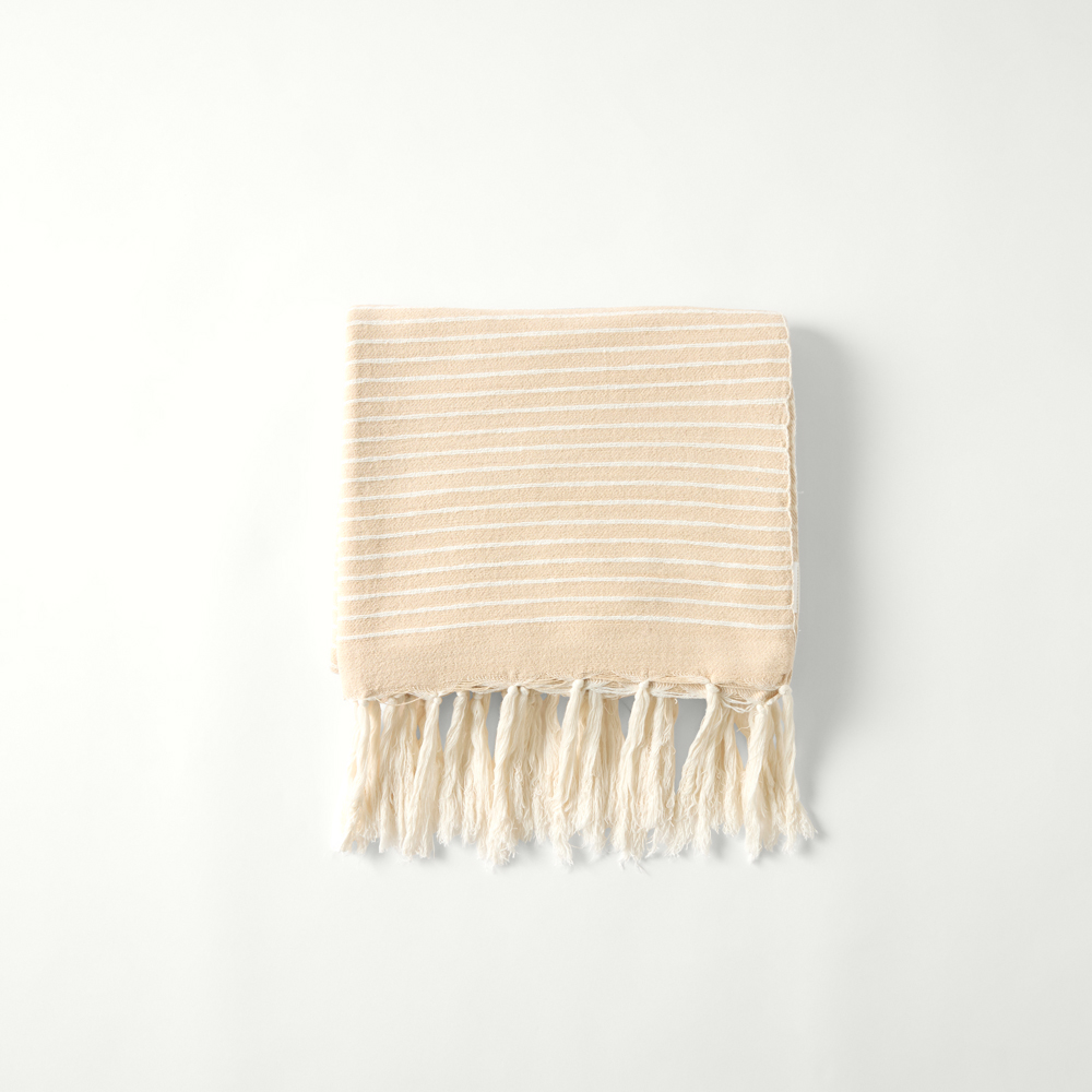 Raven Cream Stripe Throw | Adairs