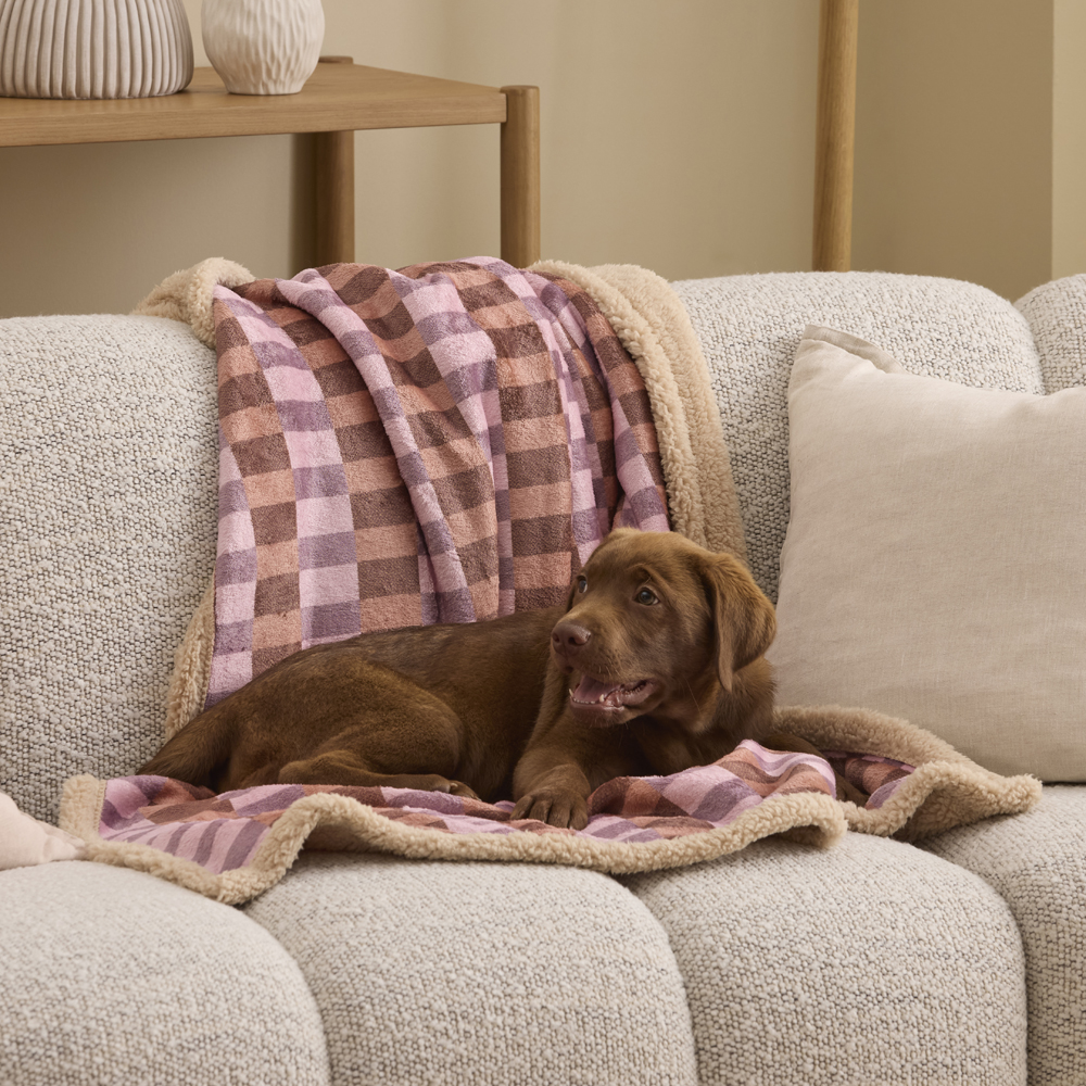 Maisy Pink Tile Pet Blanket | Adairs
