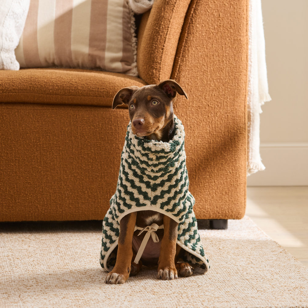 European Lola Forest Green & Natural Turkish Drying Jacket | Adairs