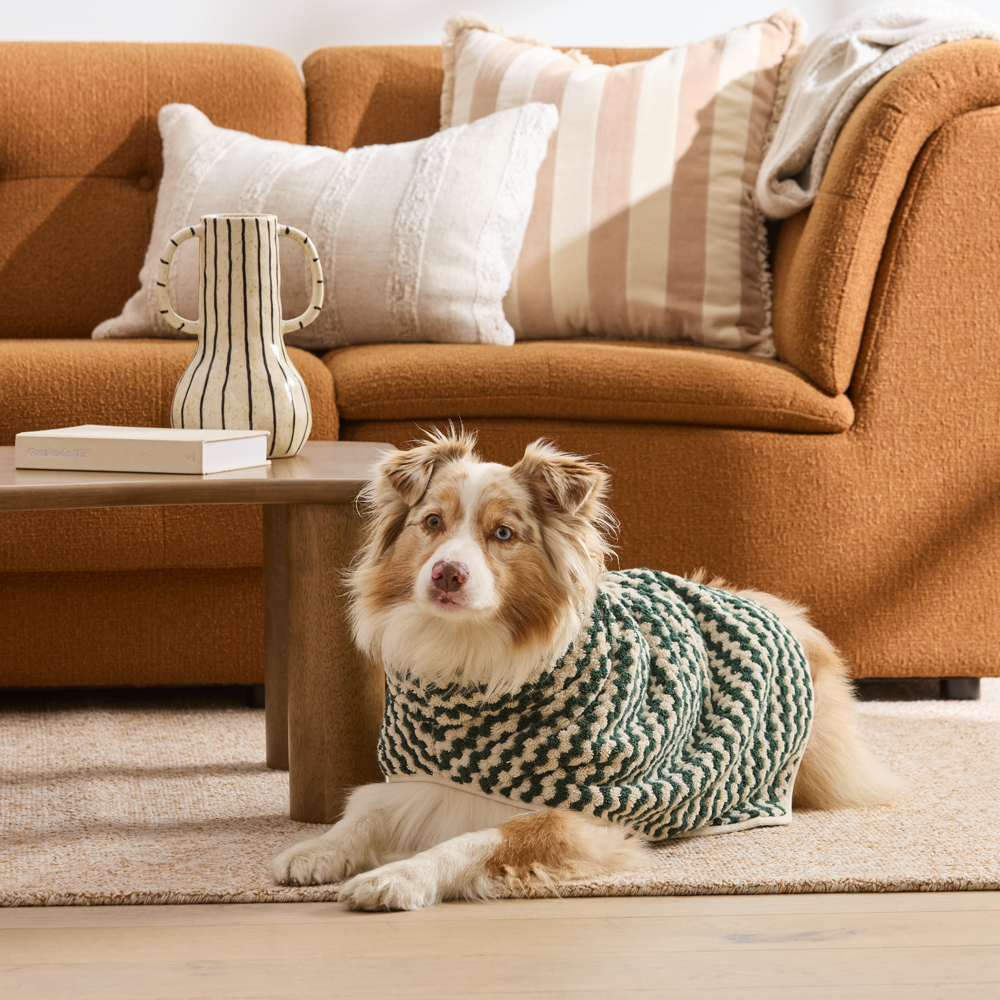 European Lola Forest Green & Natural Turkish Drying Jacket | Adairs