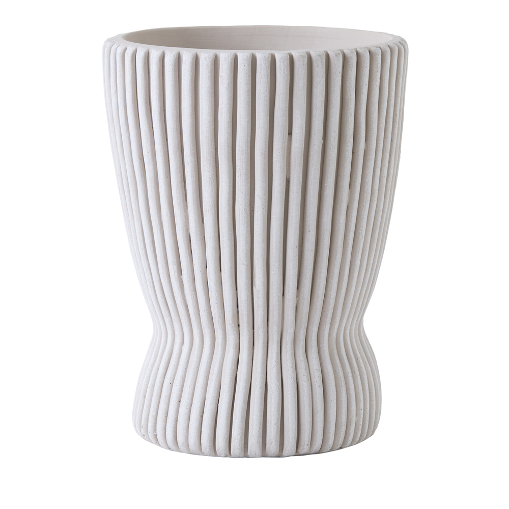 Lino Tall Off White & Beige Pot | Adairs