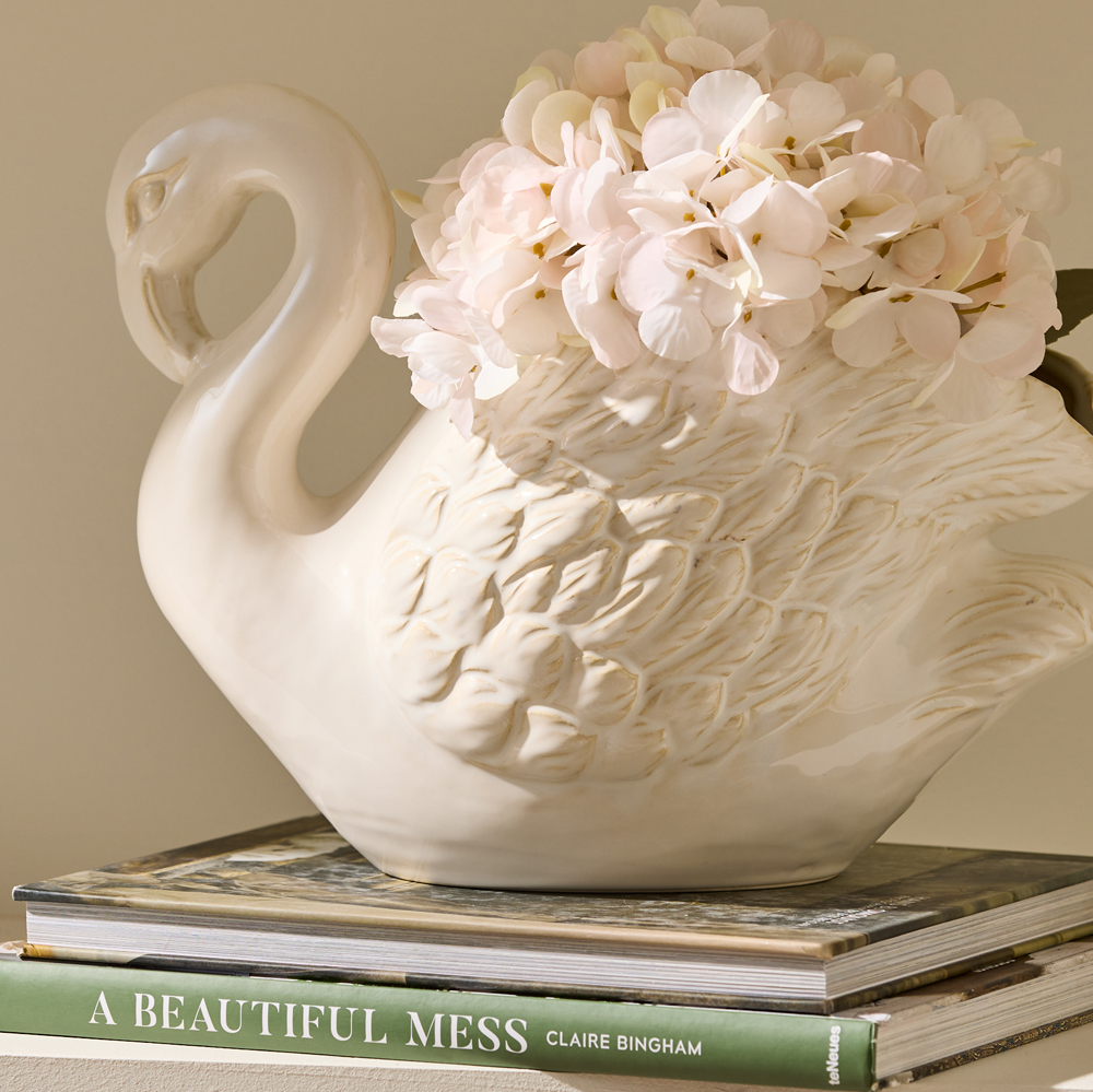 Swan White Pot | Adairs
