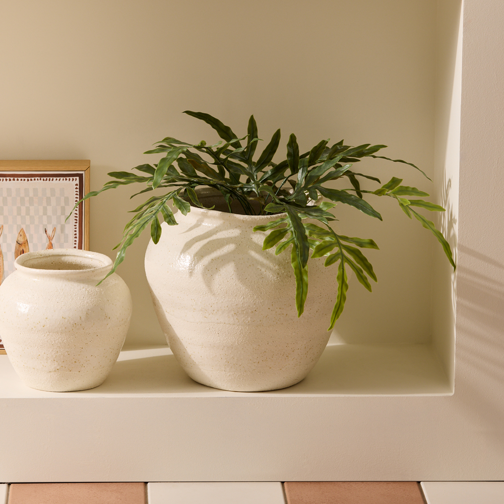 Santorini White Large Pot | Adairs
