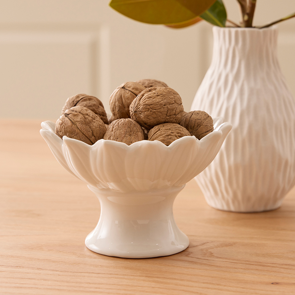 Blossom White Footed Bowl | Adairs