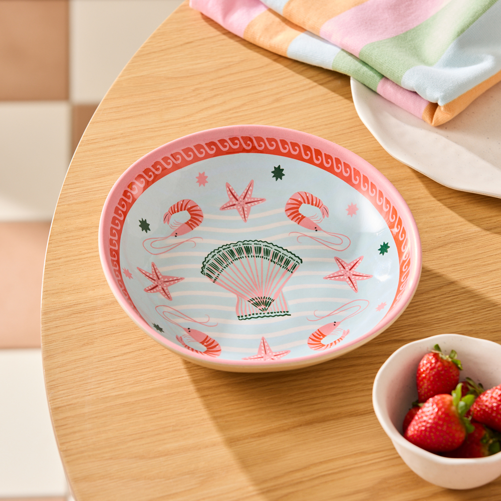 La Mer Coastal Shell Melamine Dinner Bowl | Adairs