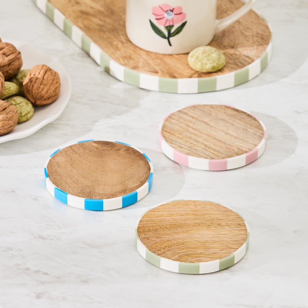 Umbria Multi Timber Coasters Pack of 4 | Adairs
