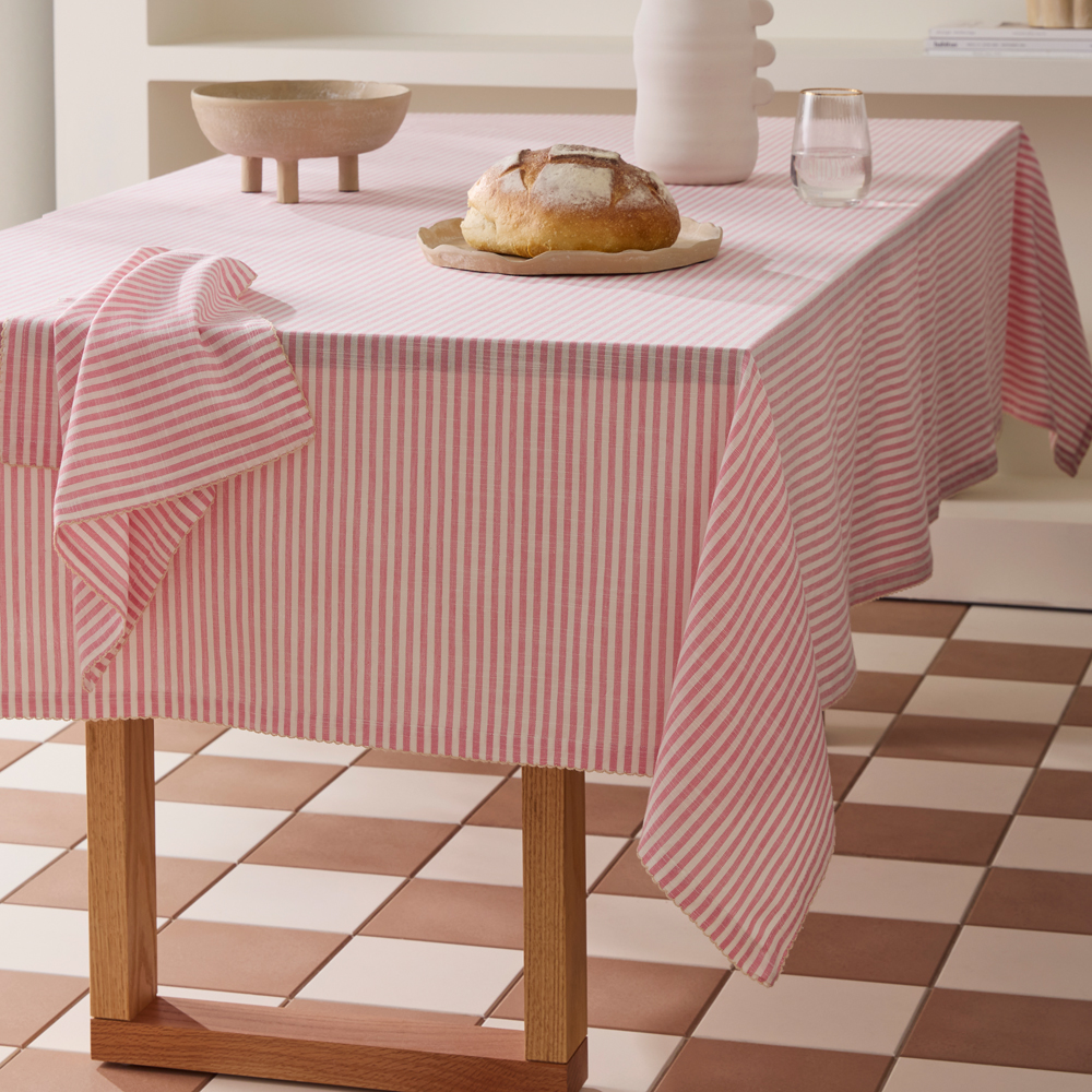Seville Stripe Watermelon Tablecloth | Adairs