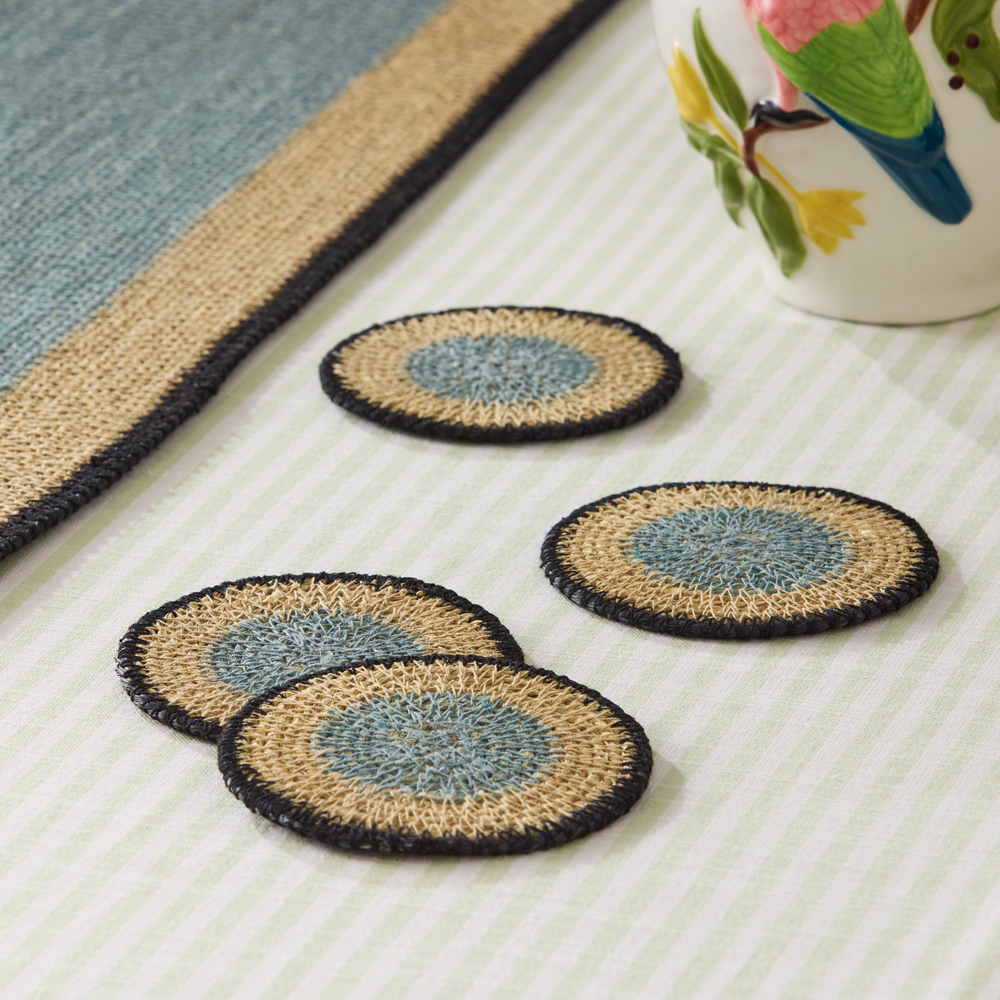 Bowie Dusty Blue Coaster Pack of 4 | Adairs