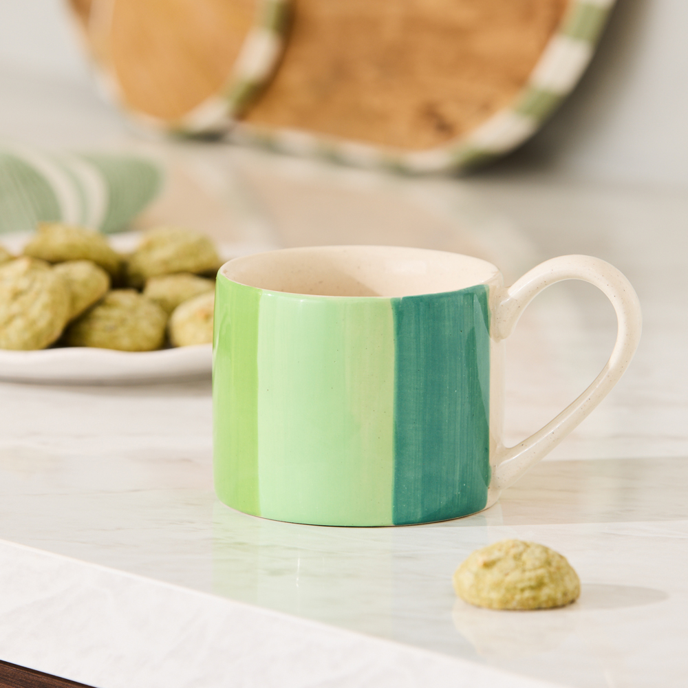 Tuscany Green Stripe Mug | Adairs