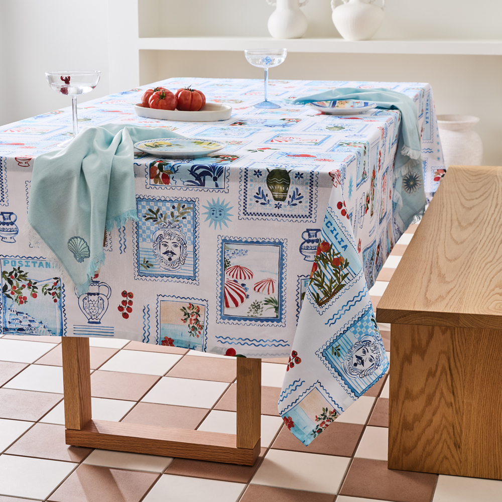 Amalfi Postcards Tablecloth | Adairs