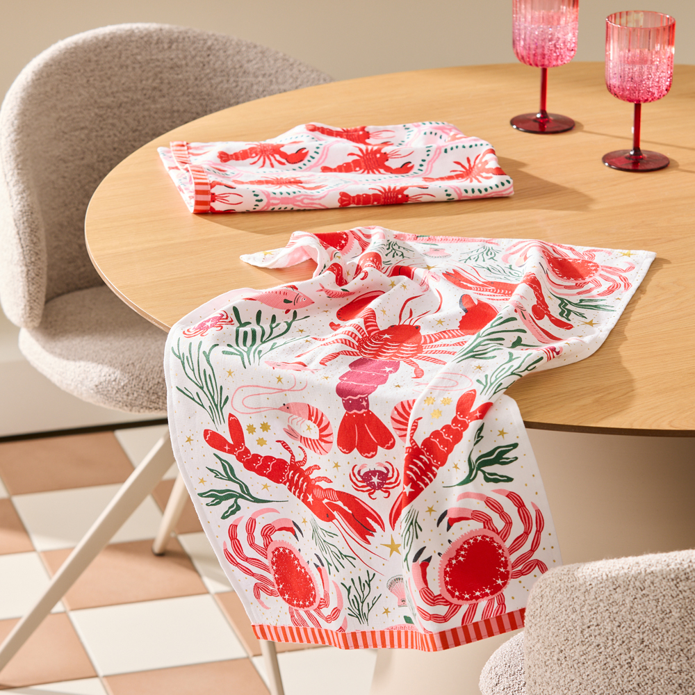 La Mer Lobster Tea Towel Pack of 2 | Adairs