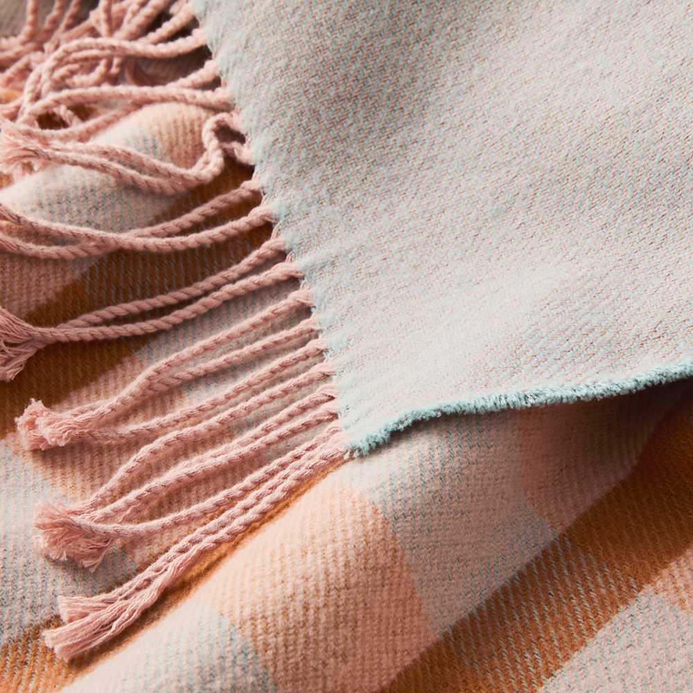 Alexia Pink & Blue Check Throw | Adairs