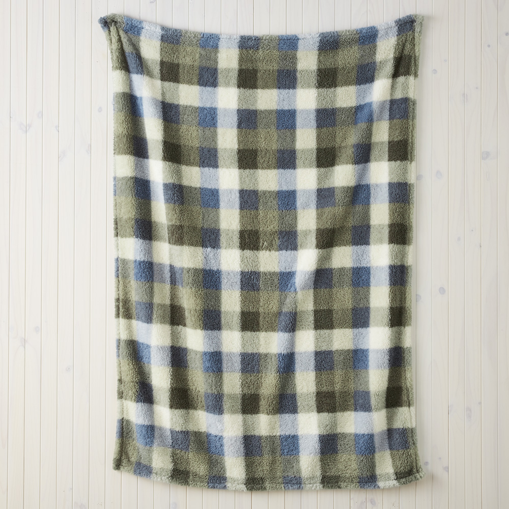 Cloud Green Check Throw | Adairs