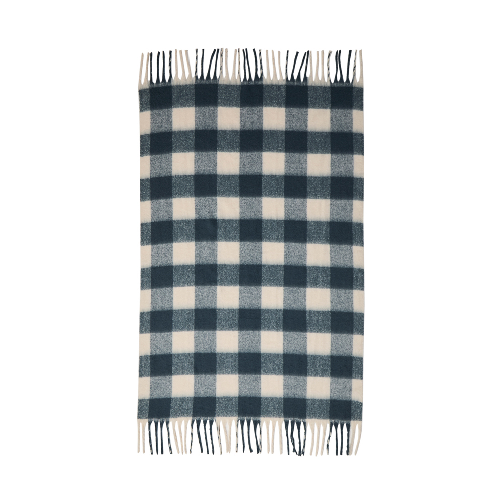 Michigan Navy Check Throw | Adairs