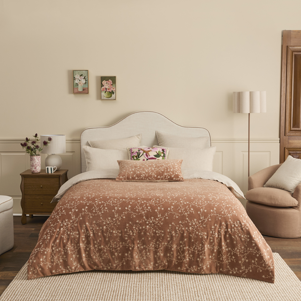 Agnes Floral Biscuit Velvet Blanket | Adairs