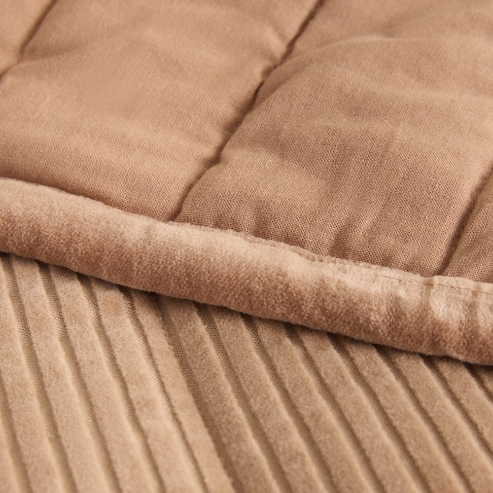 Theo Almond Velvet Blanket | Adairs