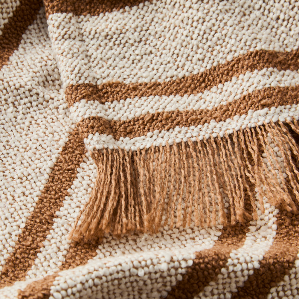 Cameron Hazel Boucle Throw | Adairs